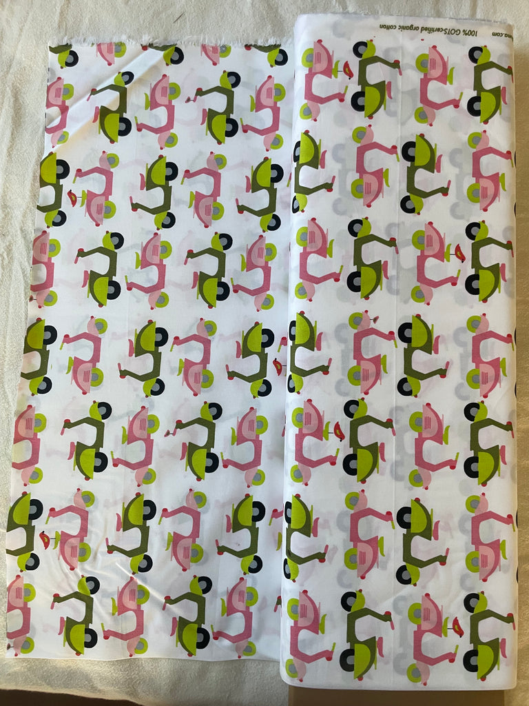 Scooters Too Pattern Organic Cotton Fabric – Jen's Organic Baby