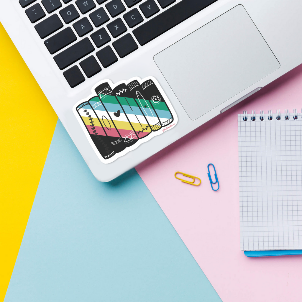 Disability pride book stack vinyl sticker – Jen's Organic Baby